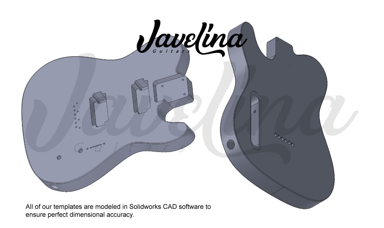 Telecaster Router Template Set with Dual (2) Humbuckers PAF 1/2" Thick ...