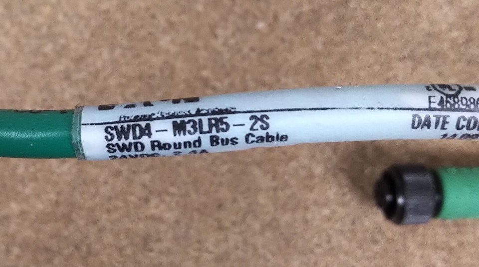 EATON SWD4-M3LR5-2S, SMARTWIRE ROUND BUS CABLE, M/F, 0.3M, USED IN DEMO ...