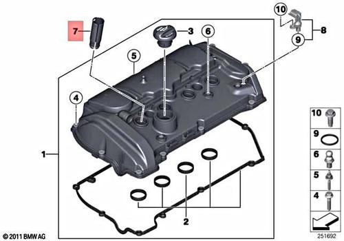 Genuine BMW F20 F20N F21 F21N F30 Cylinder Head Cover Sleeve OEM ...