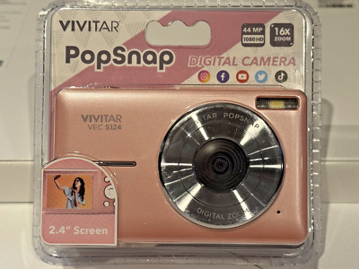 Vivitar Popsnap Digital Camera, Pink, 16x Zoom, 1080p, Micro SD, Single ...