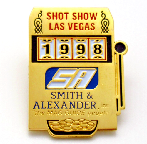 SHOT Show Las Vegas Pin 1998 Smith & Alexander Slot Machine Gold Tone ...
