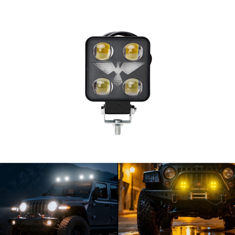 Motorcycle LED Light Off-road LED Lamp Night Riding ABS Housing ...