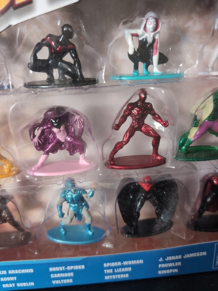 Marvel Spider-Man Nano Metalfigs 18-Pack Die-Cast Mini Figures Jada ...