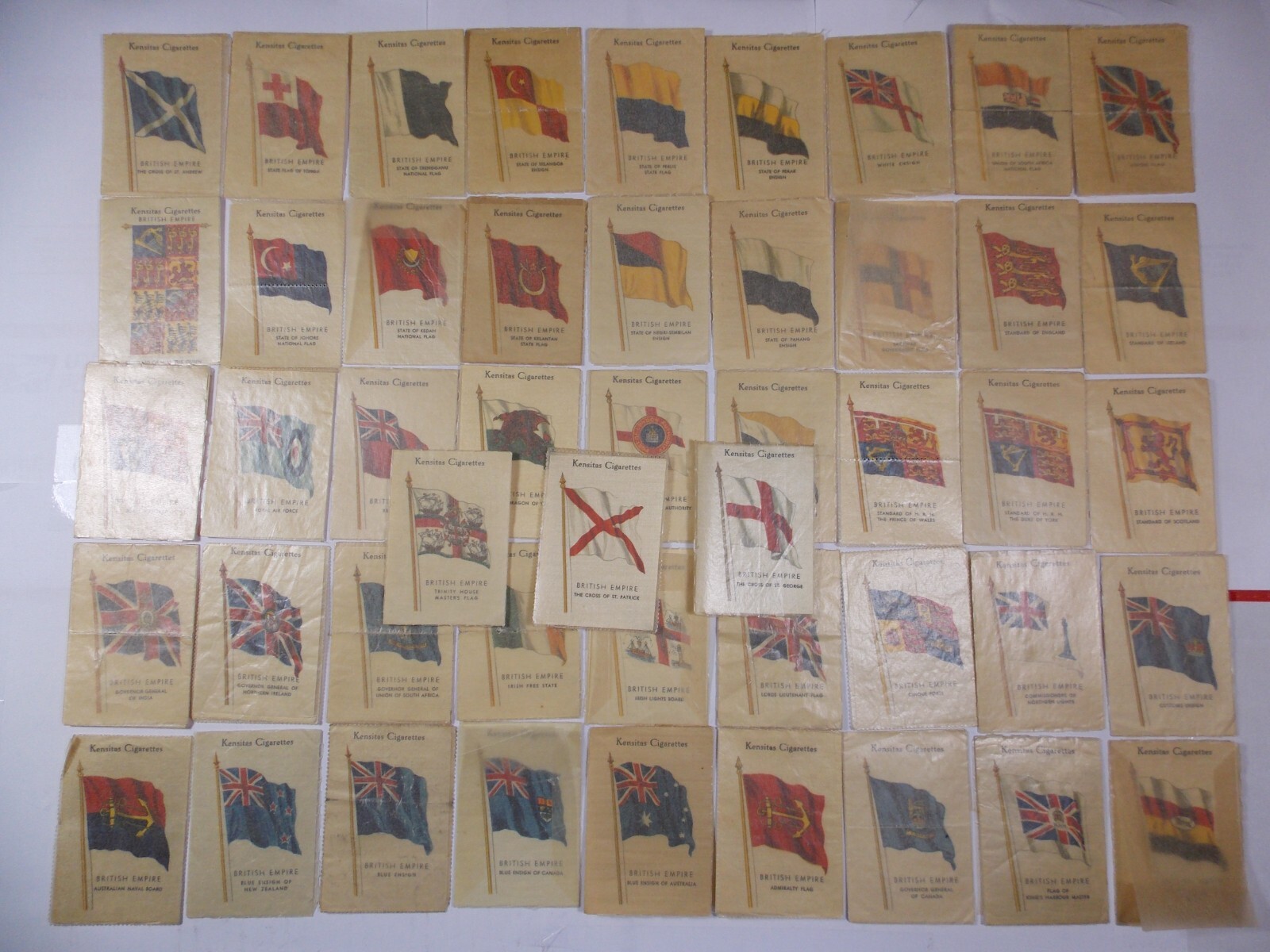 Kensitas Silk Cigarette Cards Flags of the British Empire Complete Set ...