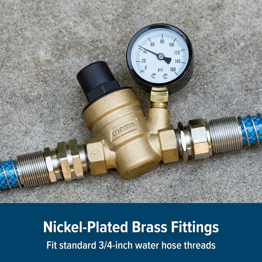 CAMCO 40058 Adjustable Brass Water Pressure Regulator (3/4" FPT x 3/4 ...