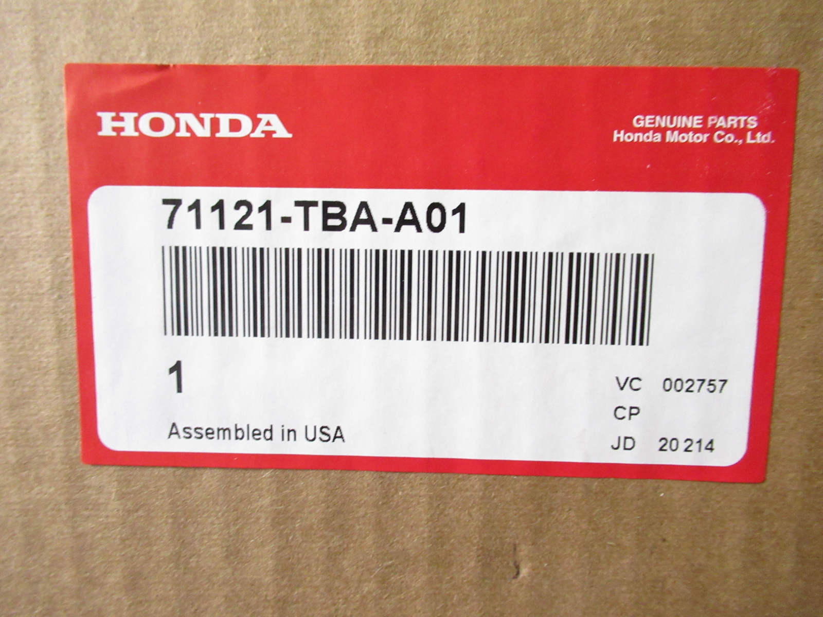 Genuine OEM Honda 71121-TBA-A01 Front Bumper Grille Base 2016-2019 ...