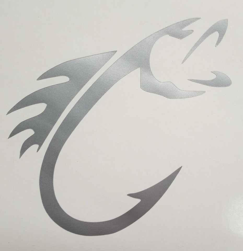 Fish Hook Vinyl Decal Car Truck Boat Laptop Fishing Sticker | eBay