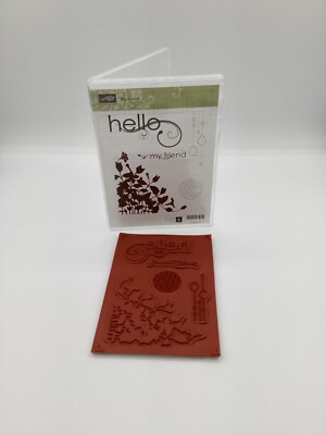 STAMPIN UP my friend STAMP SET friendship corner block hello | eBay