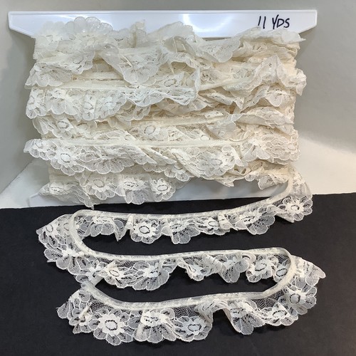 Bulk Ivory Lace-11 Yards-1 1/4” Inch Wide Ruffled Flowered Lace Trim | eBay