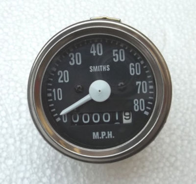 60 MM TRIUMPH T20 CUB Speedometer (Replica -80421/19/2 ) Chrome Bezel ...