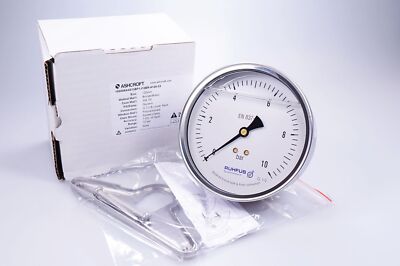 ASHCROFT Manometer Modell 8008A bis 10 Bar, G 1/2, d=100mm Glycerin OVP ...