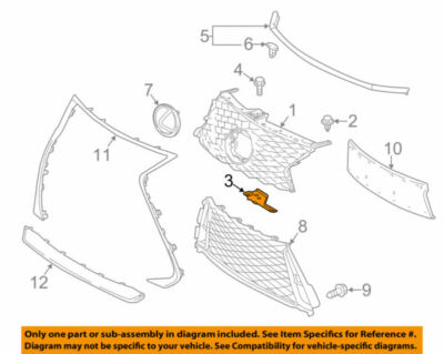 53115-53020 Toyota Bracket, radiator grille 5311553020, New Genuine OEM ...