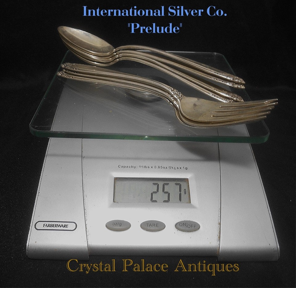 Prelude by International Sterling Silver Regular Size 3 Salad Forks & 4 ...