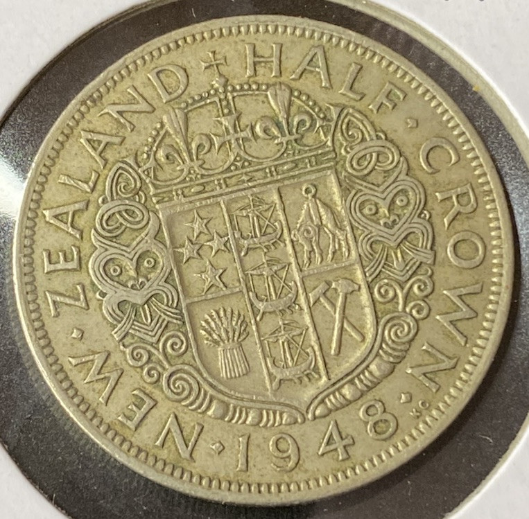 1948 New Zealand 1/2 Half Crown Copper-Nickel Coin Free Shipping | eBay