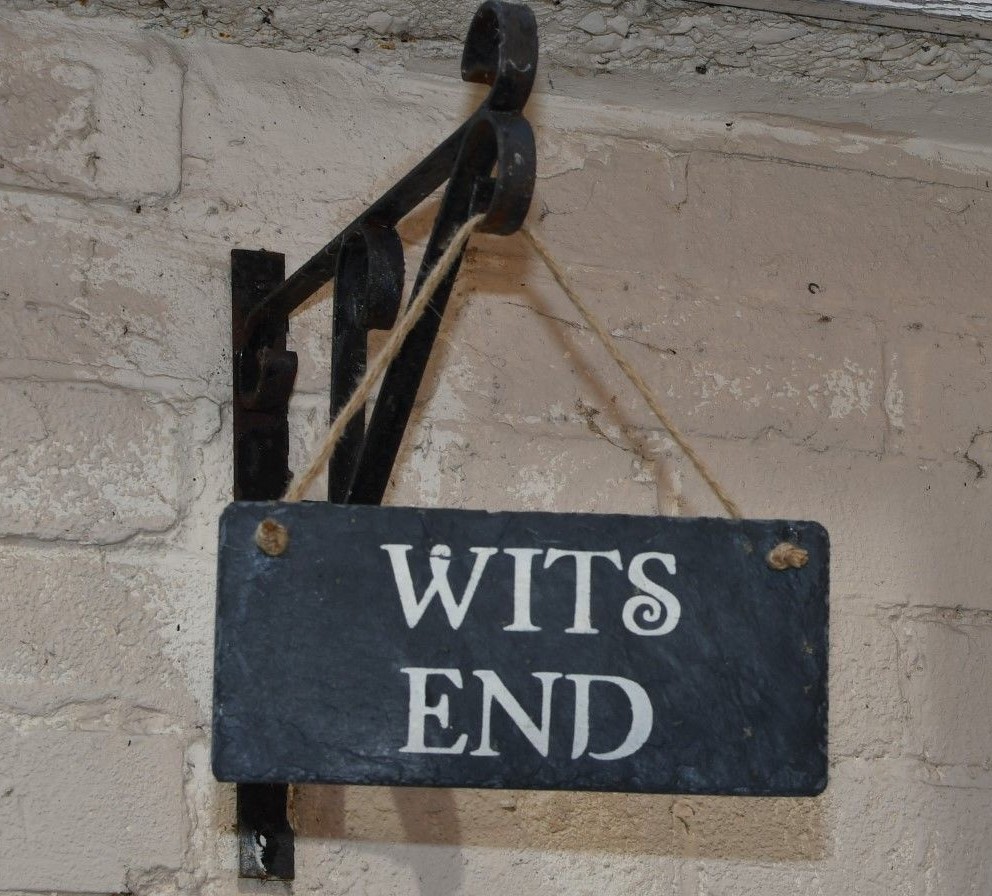 Funny Sign Hanging Slate Sign Funny Plaque Wits End Sign Funny Gift ...