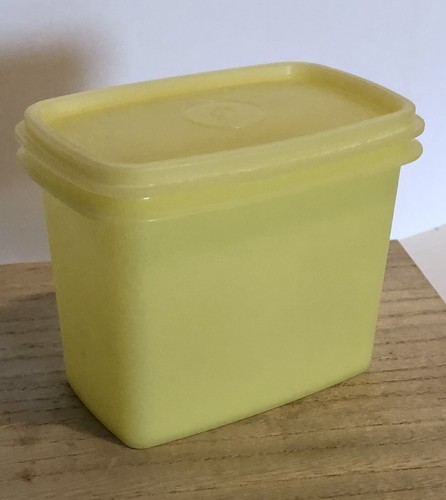 Tupperware 1243 Rectangular Container Storage with Lid Yellow Sugar ...