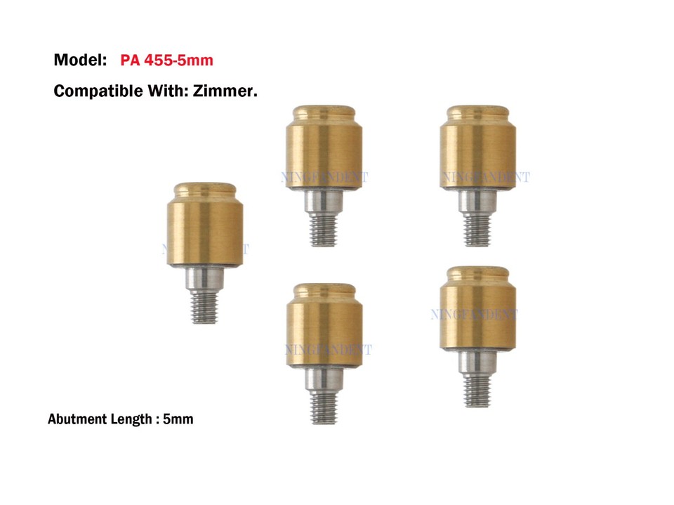 5Pcs Implant Fit for Zimmer Overdenture Abutments AH=5.0mm, Diameter 4 ...