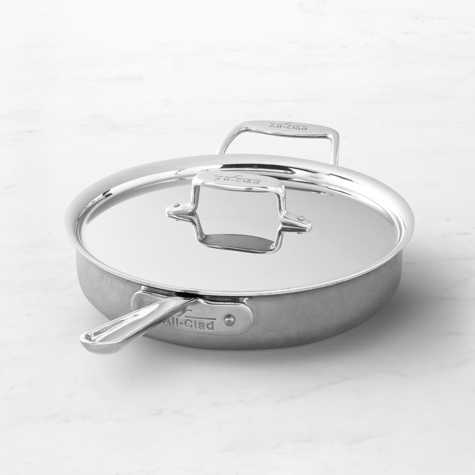 All-Clad d5 Polished Stainless-Steel 4-Qt. Deep Sauté Pan w/lid ...