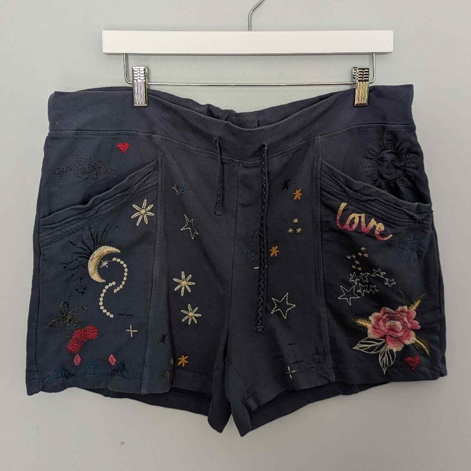 Johnny Was KAI French Terry Shorts Small Oversized SM… - Gem