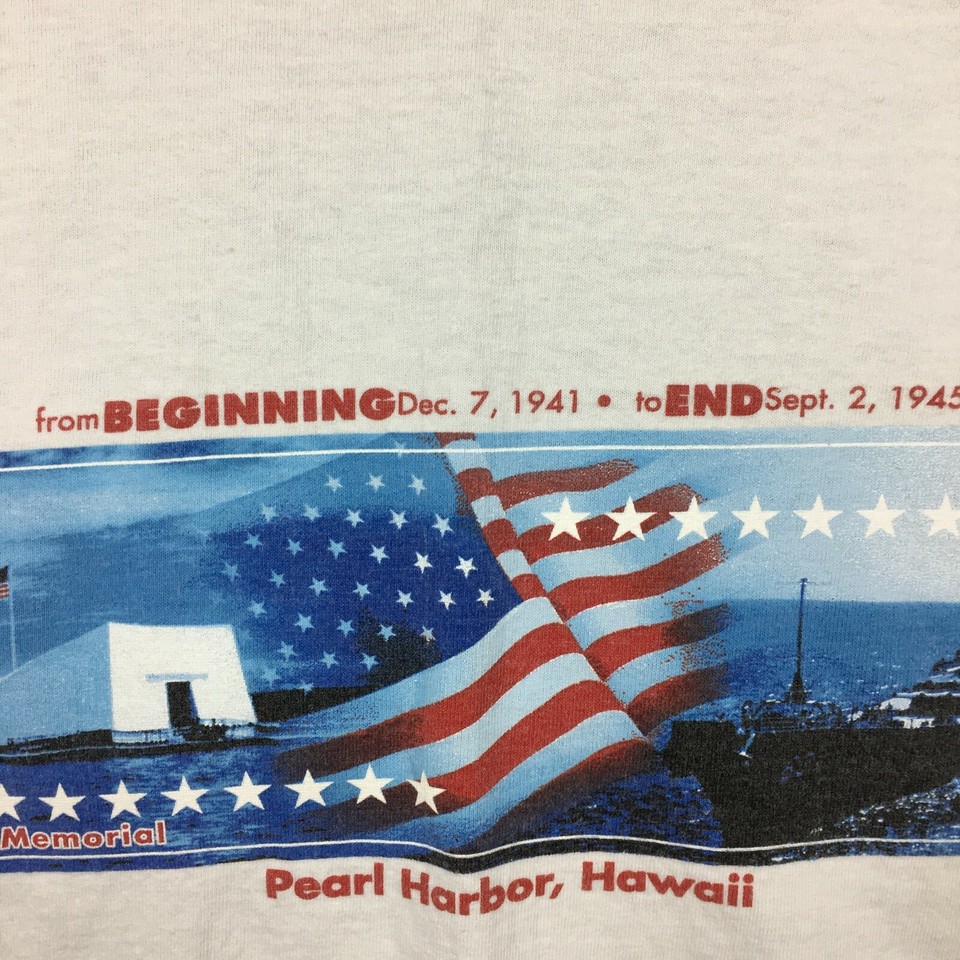 Pearl Harbor Shirt USS Arizona & Missouri Memorials, White, Size M ...