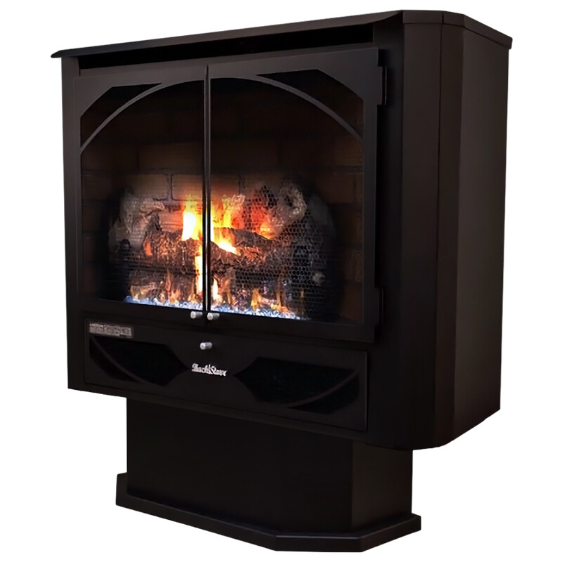 Buck Stove 384 Vent-Free 32" NG/LP Gas Stove w/ Blower & Pedestal ...