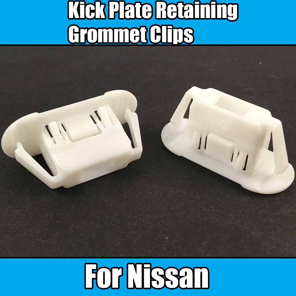 10x Clips For Nissan Kick Plate Retaining Grommet Clips White Plastic ...