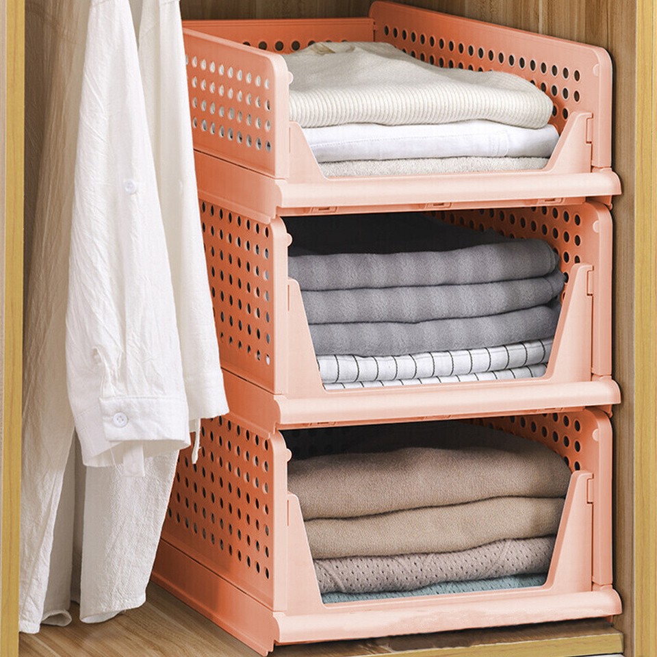 Stackable Wardrobe Drawer Tabletop Units Clothes Closet Storage Basket ...