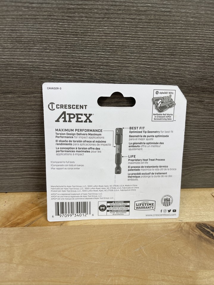 Crescent Apex 3 Pc Vortex Impact Socket Adapter Set Brand New | eBay