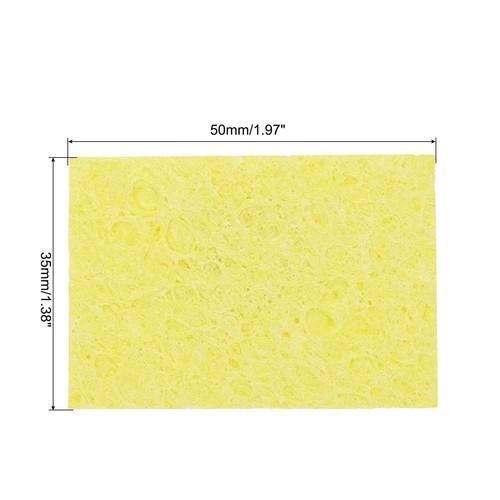 25PCS Soldering Sponge 5 x 3.5cm Rectangle Yellow 11mm Water Absorption ...