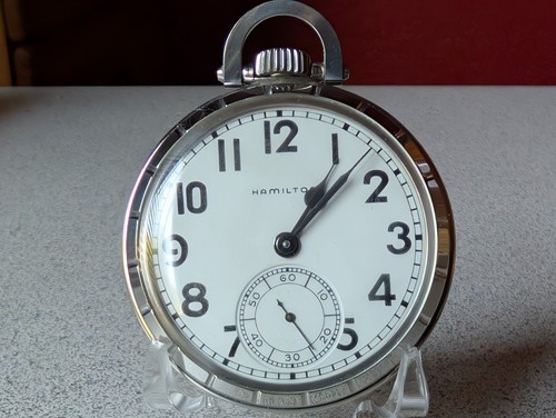 EXCEPTIONAL HAMILTON 992B S STEEL RAILROAD LEVER SET 21J POCKETWATCH ...