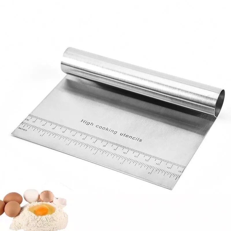 Stainless Steel Bench Scraper / Chopper With Ruler Dough Cutter Chopper ...