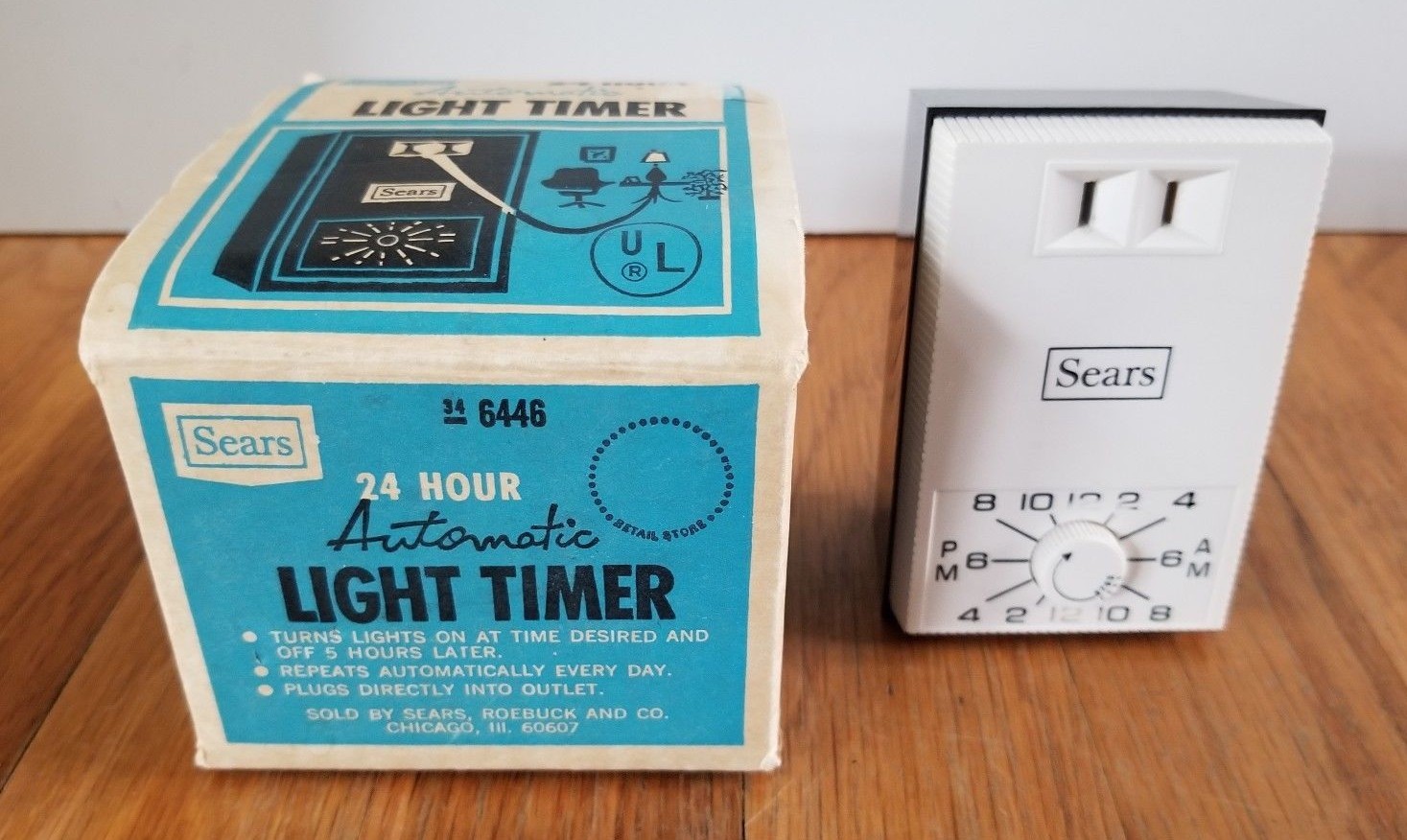 Vintage Sears 24 Hour Automatic Light Timer w/ Box Model 34-6446 | eBay