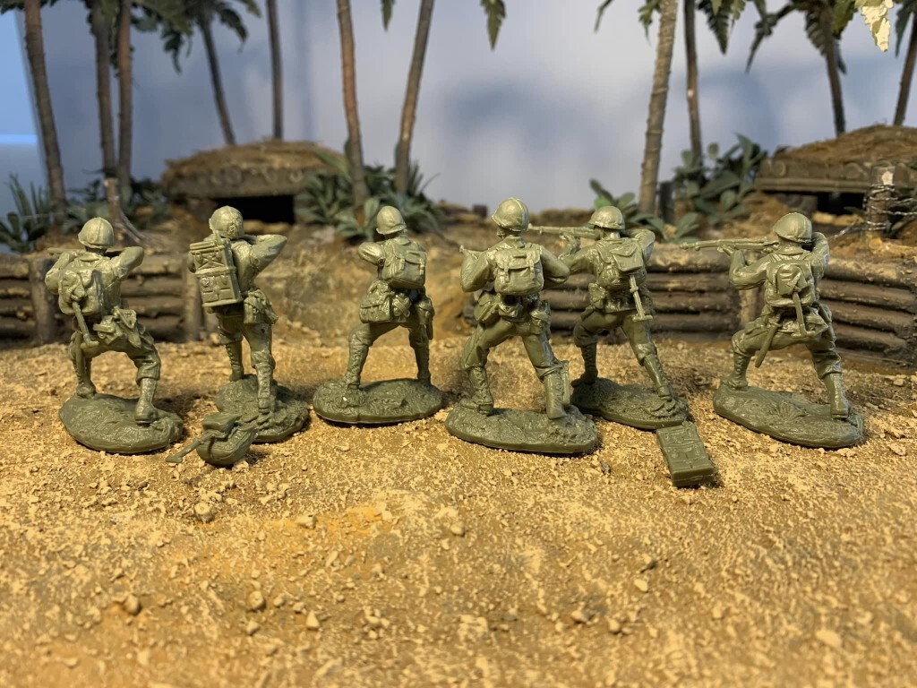 Austin Miniatures WW2 US Marines set 2 OD Green 54mm scale plastic ...