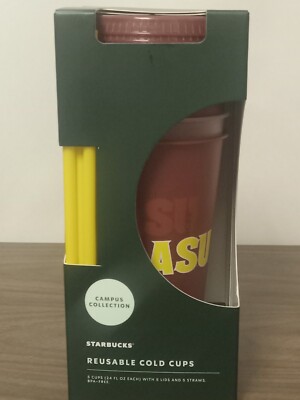 Starbucks ASU 5-Pack 24oz Reusable COLD Cups New Campus Collection ...