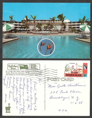 1971 Bahamas Postcard - Holiday Inn - Swimming Pool | eBay