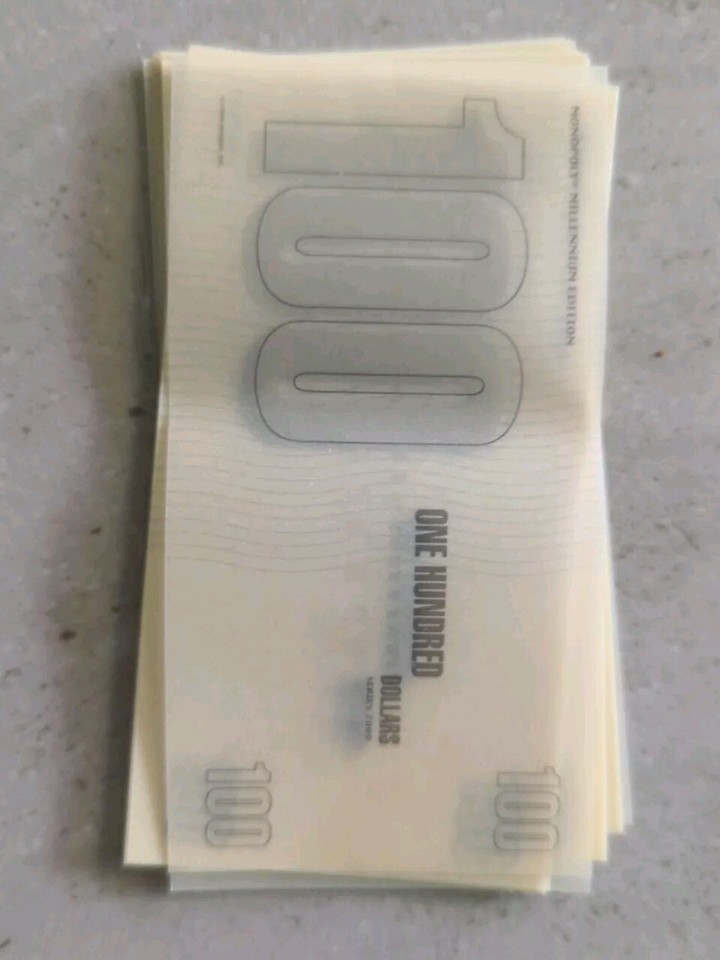 Monopoly MILLENNIUM Edition 2000 Replacement TRANSLUCENT MONEY ONLY | eBay