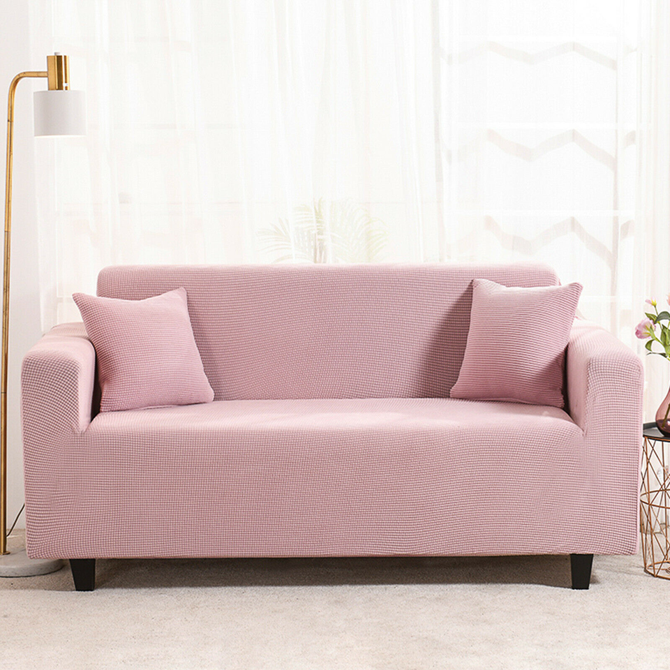 4 Seater Solid Color Sofa Covers Living Room Elastic Cover Furniture ...