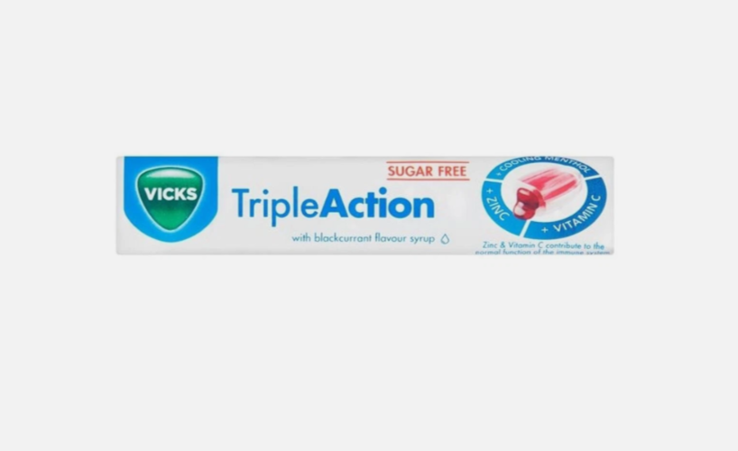VICKS VapoDrops Triple Action, Sugar Free Lozenges with Menthol 42g ...