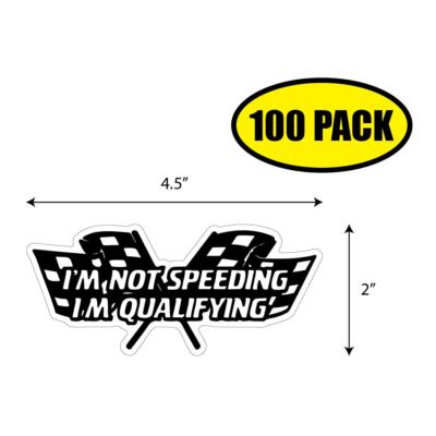 100 PACK 2"x4.5" I'M NOT SPEEDING Sticker Decal Humor Funny Gift HUMOR ...