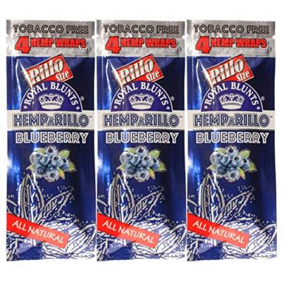 Hemparillo Blueberry Flavor Rillo Size Rolling Paper 4 Per Pouch (3 ...