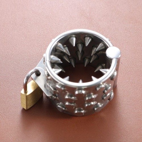Stainless Steel Ring Spike Ball Stretcher Male Chastity Device Cage ...