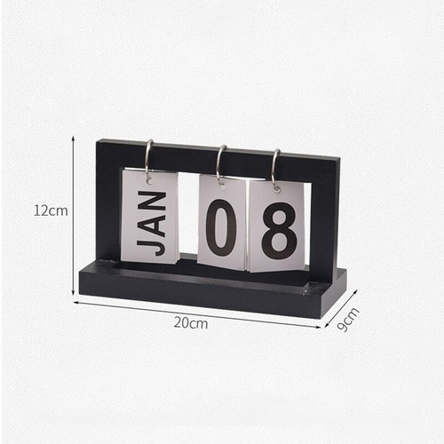 Wooden Desk Calendar Flip Chart Page Turning Calendar Reusable Home ...