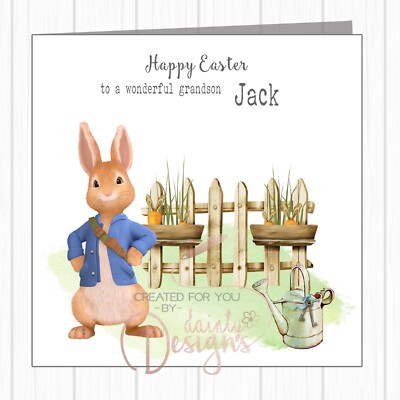 Personalised Peter Rabbit Happy Easter Card For Boys - Son, Grandson ...