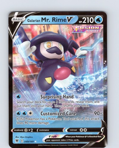 Pokemon TCG Galarian Mr. Rime V SWSH Astral Radiance 049/189 Ultra Holo ...