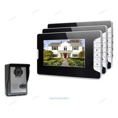 7" Video Door Entry Call System with Intra-monitor Audio Intercom for ...