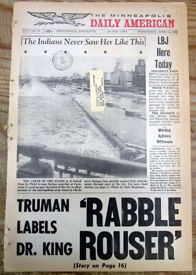 1965 newspaper Ex-President HARRY TRUMAN calls MARTIN LUTHER KING ...