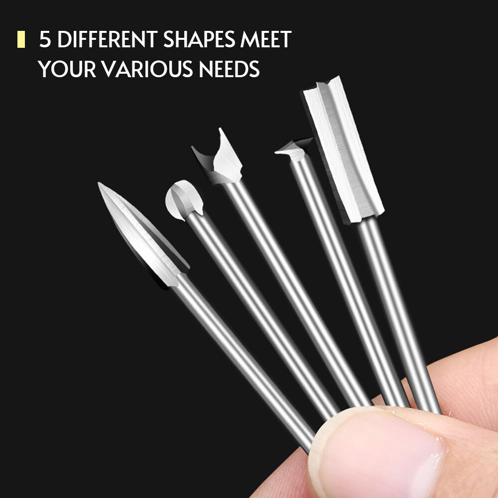 5 Pcs Wood Carving Engraving Drill Bit Set HSS Engraving Drill Bits DIY ...
