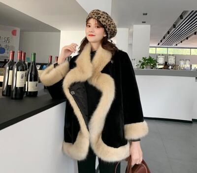 Womens Fashion Winter Lapel Long Sleeve Loose Warm Faux Rabbit Fur Coat ...