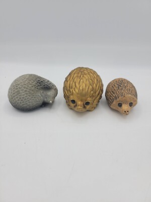 Vtg Lot Of 3 Miniature Hedgehog Figurines Small Statues | eBay