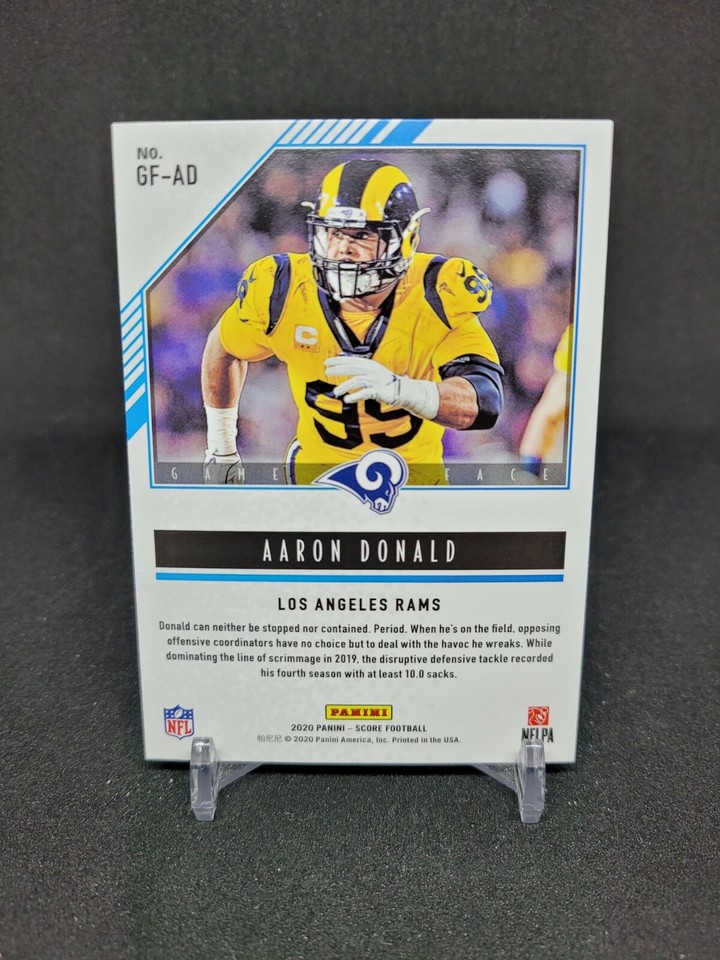 Aaron Donald 2020 Panini Score Football Game Face INSERT No. GF-AD | eBay